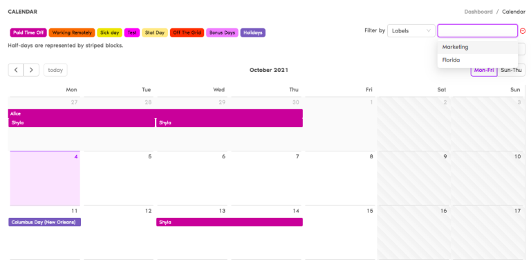 A Guide To Vacation Tracker's Labels Feature - Vacation Tracker