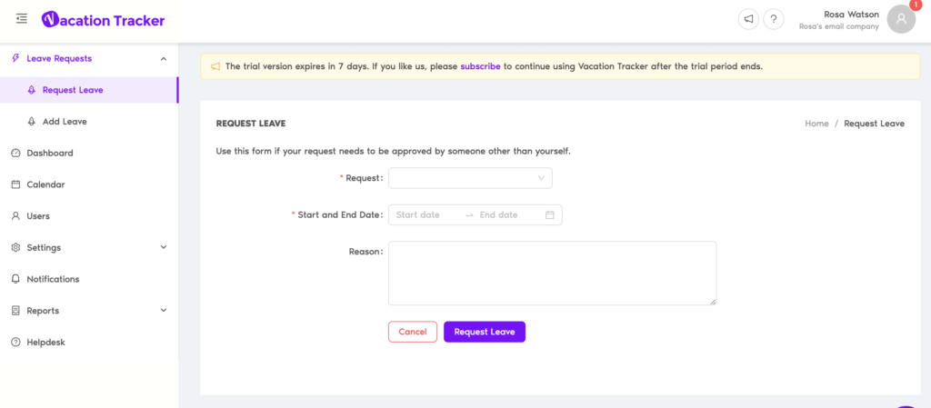 Manage Leaves From Your Inbox With Email Signup! - Vacation Tracker
