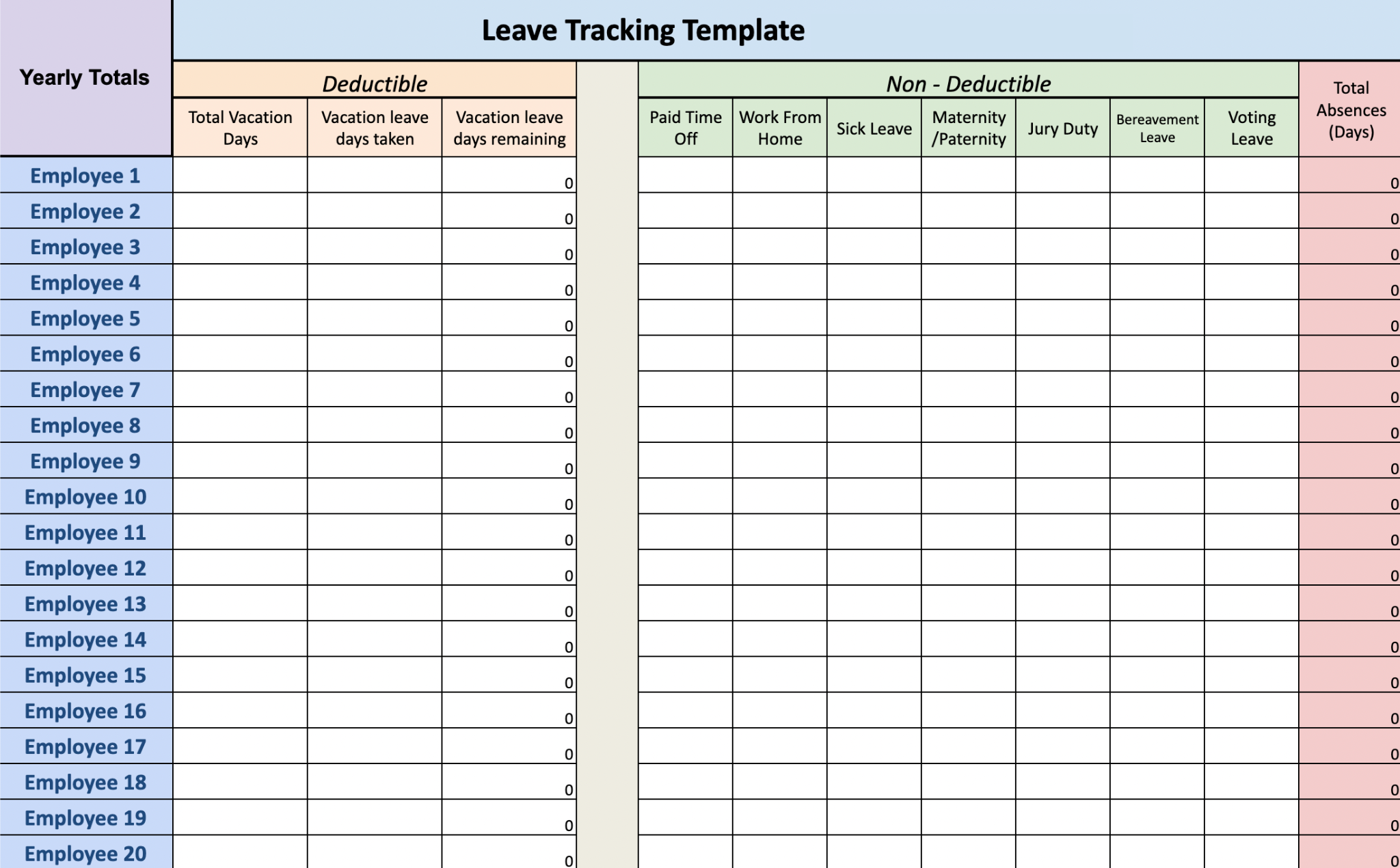 Free PTO Tracker For Google Sheets Vacation Tracker